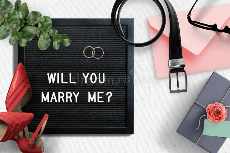 Letter Board with Proposal Text `will You Marry Me?` Stock Photo ...