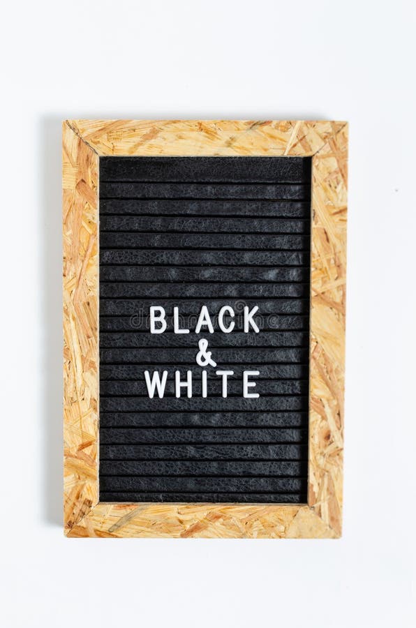 Letter Board with White Inscription Black and White Stock Image - Image ...