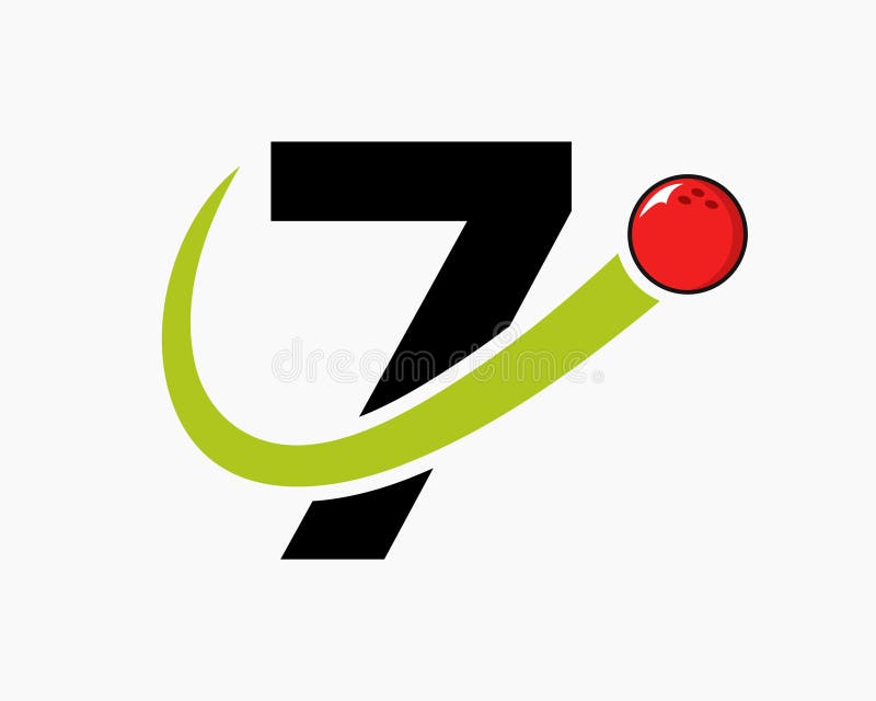 Letter 7 Bowling Logo. Bowling Ball Symbol with Moving Ball Icon Stock ...