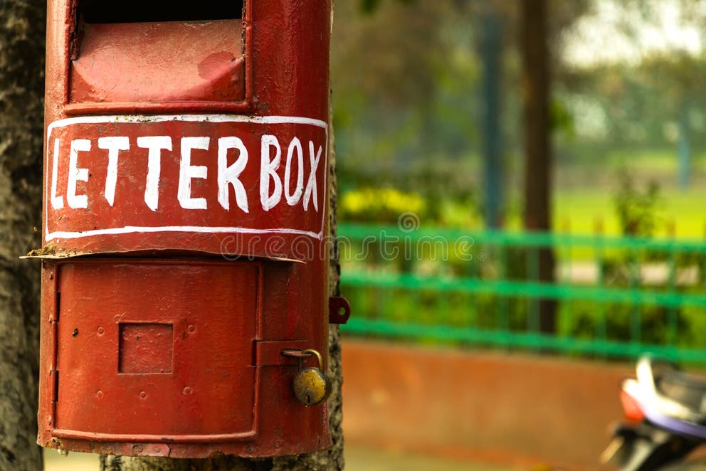 Letter box in India stock image. Image of postage, retro - 142368123