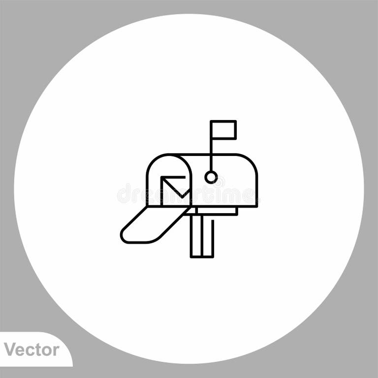 Letter Box Vector Icon Sign Symbol Stock Illustration - Illustration of ...