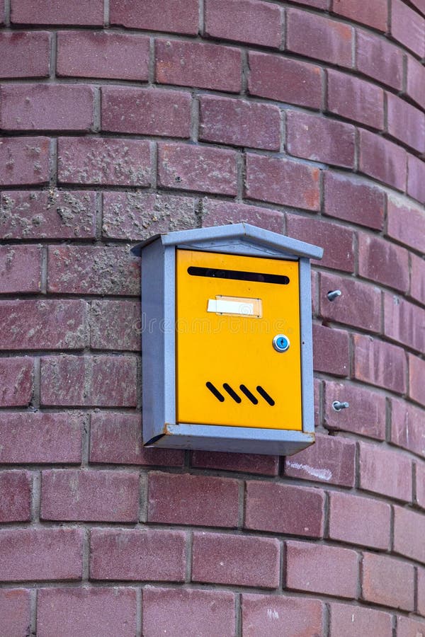 Letter Box Wall stock image. Image of yellow, closed - 269438679