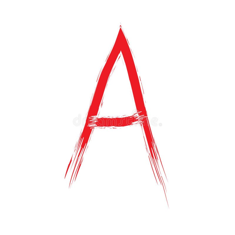 Letter a Brush Design stock vector. Illustration of grungy - 136841831
