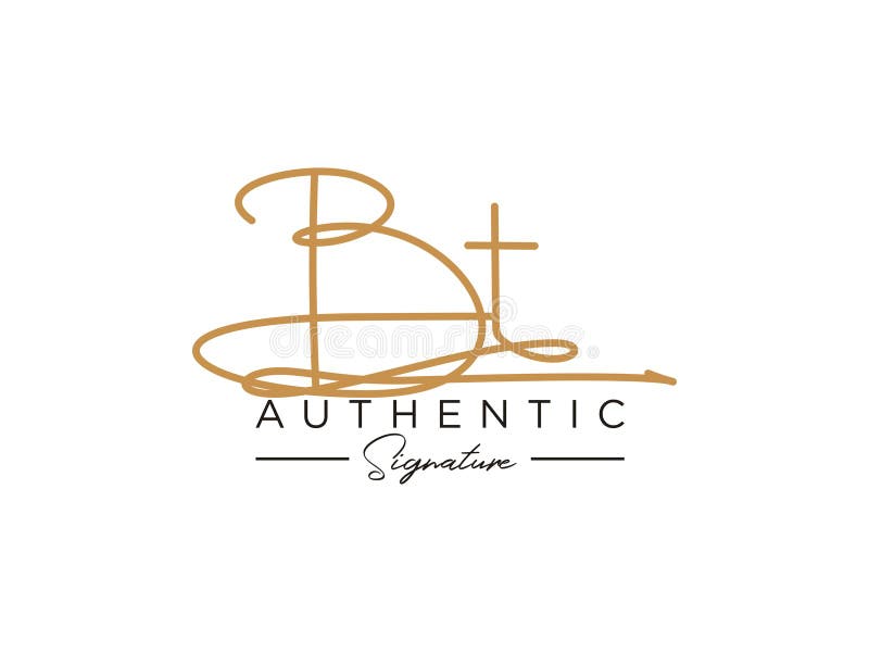 Letter BT Signature Logo Template Vector Stock Vector - Illustration of ...