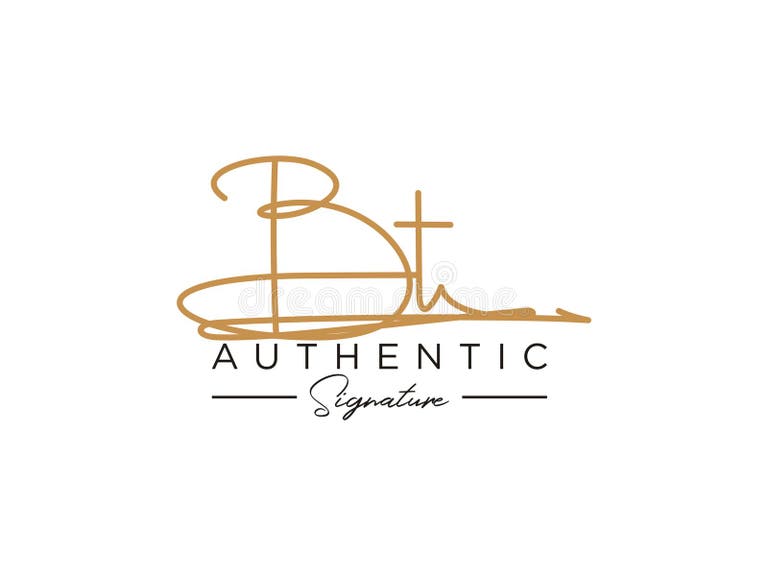 Letter BT Signature Logo Template Vector Stock Vector - Illustration of ...