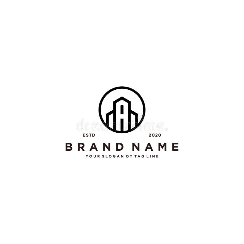 Letter a and Building Logo Design Vector Stock Vector - Illustration of ...