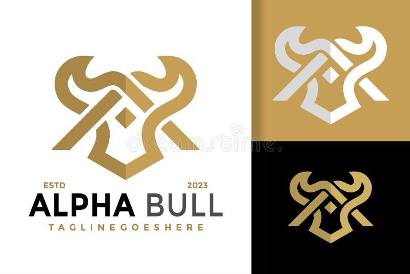 Letter a Bull Horn Logo Logos Design Element Stock Vector Illustration ...