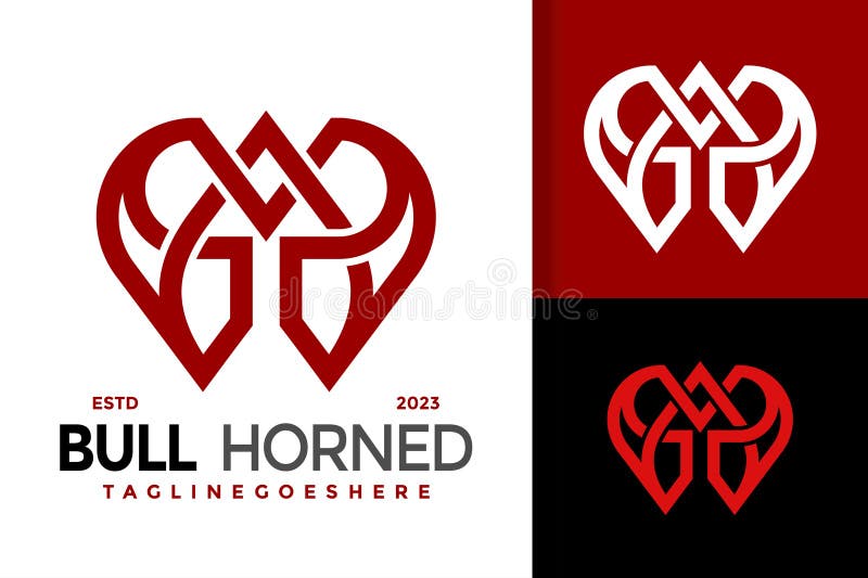 Letter R Bull Horned Logo Logos Design Element Stock Vector ...