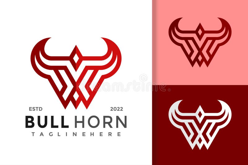 Letter R Bull Horned Logo Logos Design Element Stock Vector ...