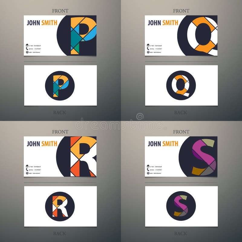 Letter Business Card Design Templates Stock Vector - Illustration of ...