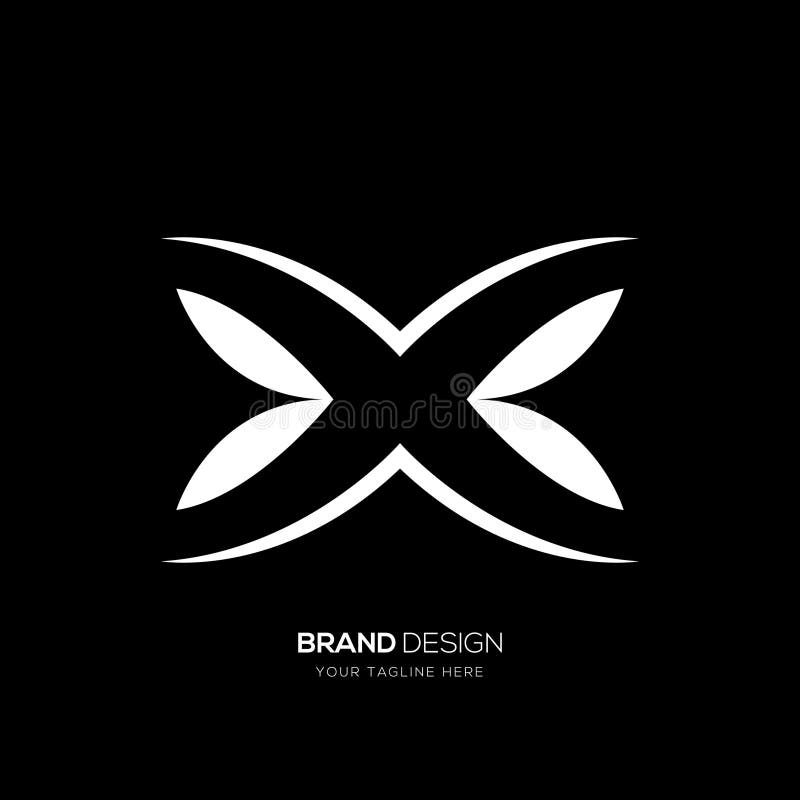 Letter X Butterfly Negative Space Modern Logo Design Stock Vector ...