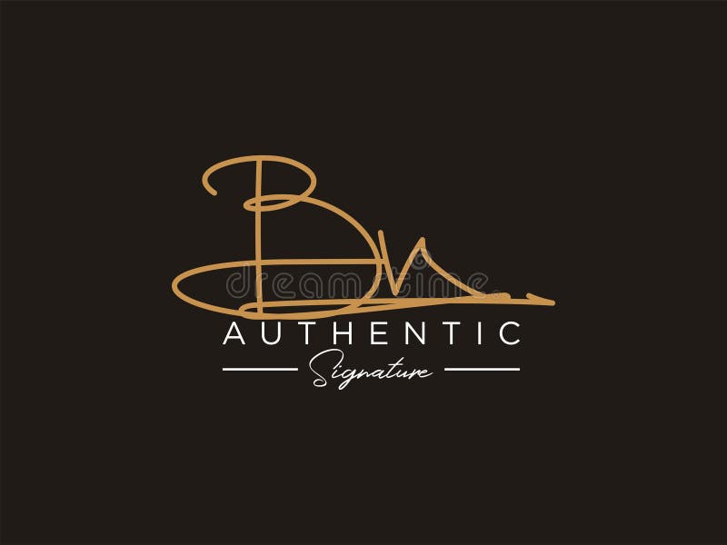 Letter BV Signature Logo Template Vector Stock Vector - Illustration of ...
