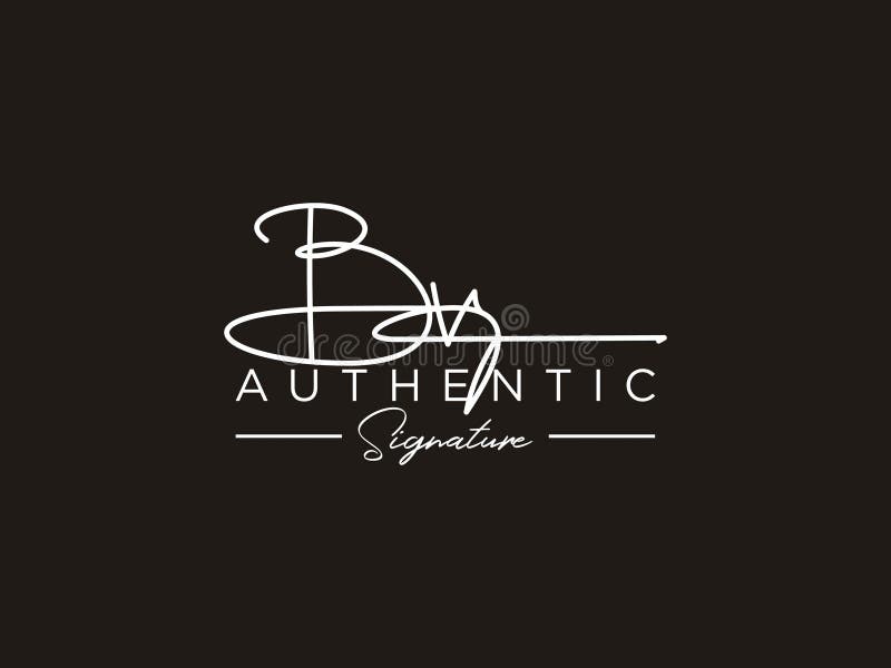 Letter BV Signature Logo Template Vector Stock Vector - Illustration of ...