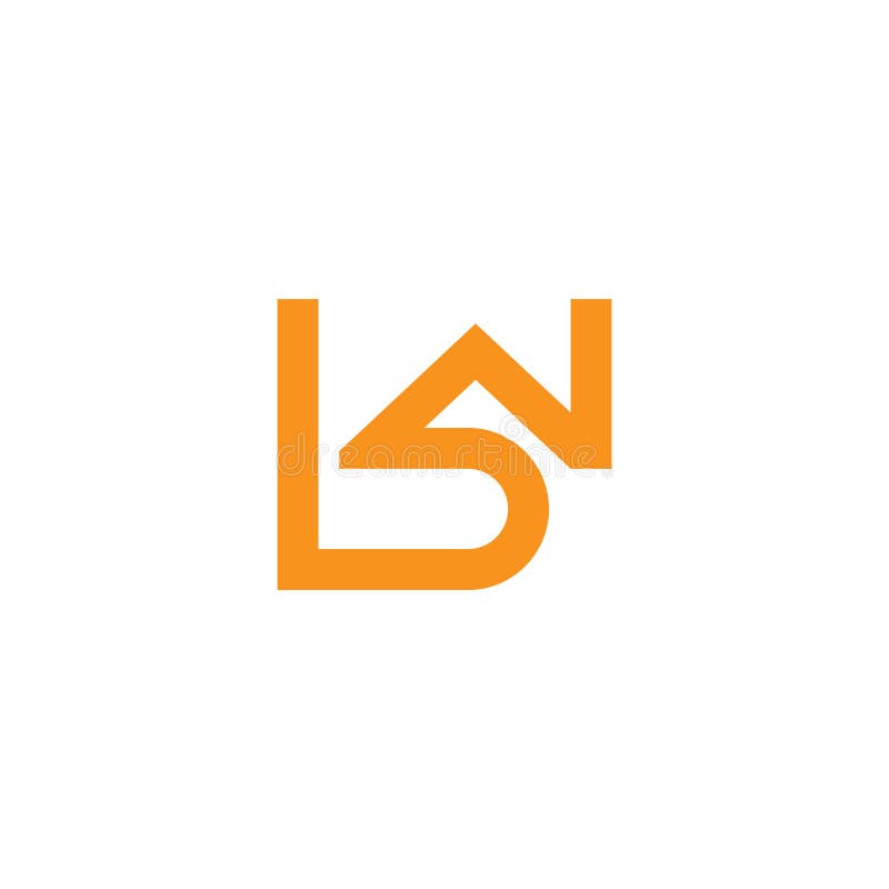 Letter Bw Simple Geometric Line Logo Vector Stock Vector - Illustration ...