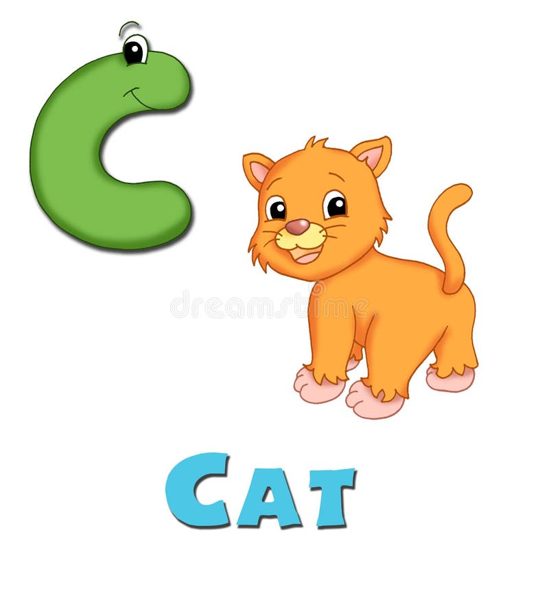 Animal alphabet C (cat) stock vector. Illustration of isolated - 7586491