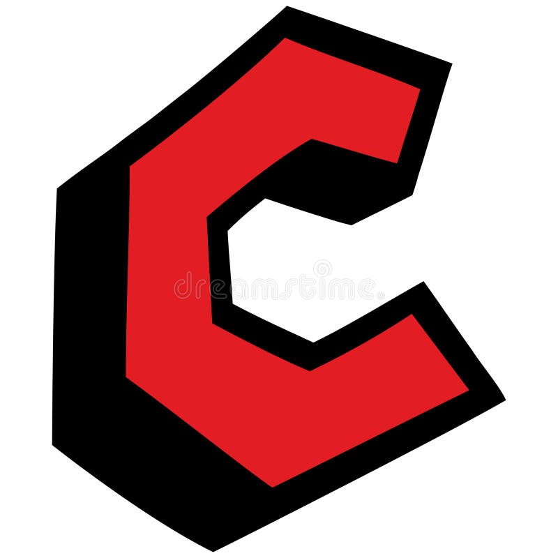 Letter C Alphabet Cartoon Red Font Illustration Stock Illustration ...
