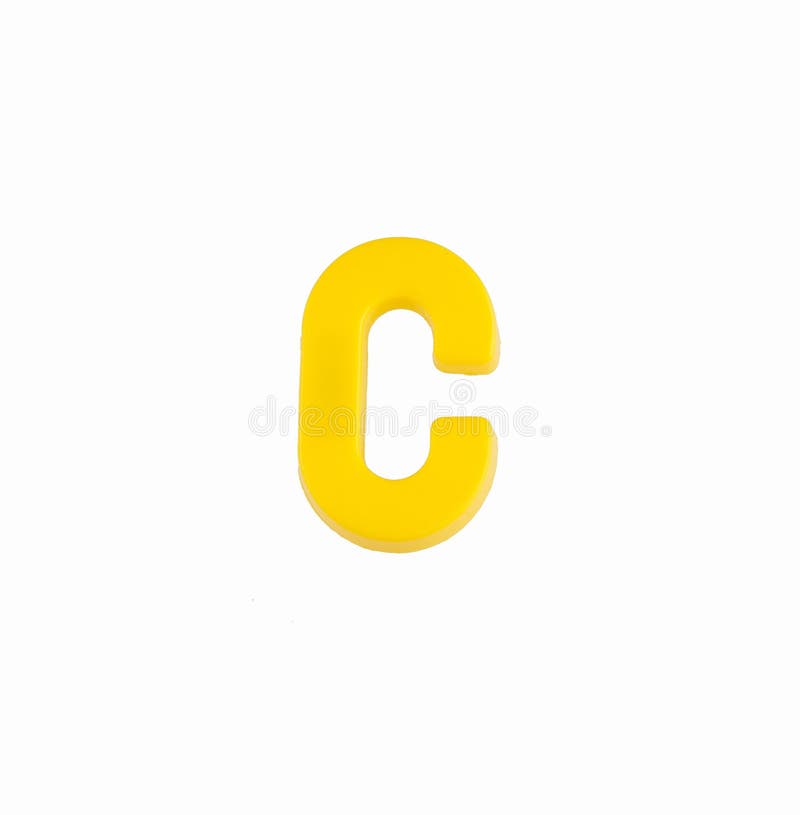 Letter C of the Alphabet - Piece in Yellow Plastic Stock Image - Image ...