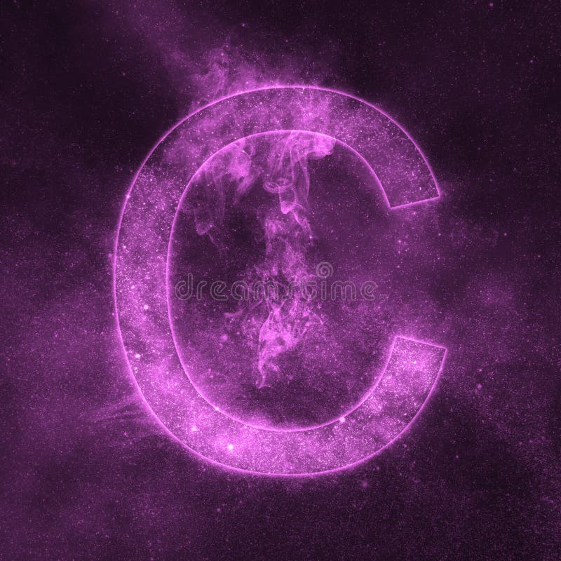 Letter C Alphabet Symbol. Space Letter, Night Sky Letter Stock ...