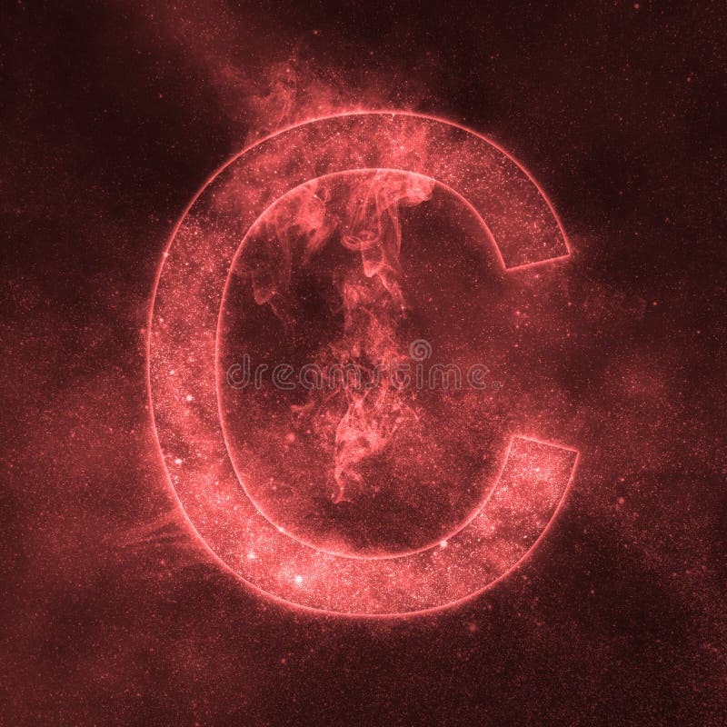 Letter C Alphabet Symbol. Space Letter, Night Sky Letter Stock ...