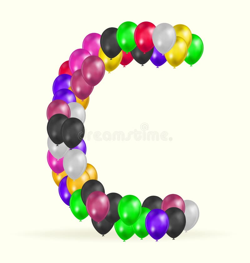 Letter C Balloons Variety of Colors Logo Vector Design Template Stock ...
