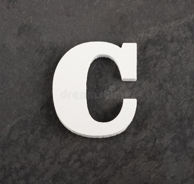 Letter C from Blank Alphabet on Gray Background - Top View Stock ...