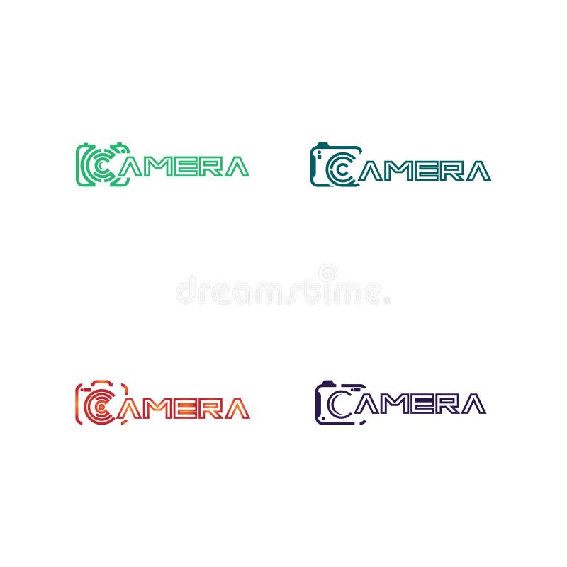 Letter C with Camera Logo Design Vector Illustration Template Stock ...