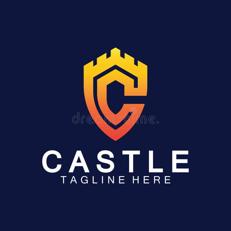 Letter C Castle Logo Icon Design Template Stock Vector - Illustration ...