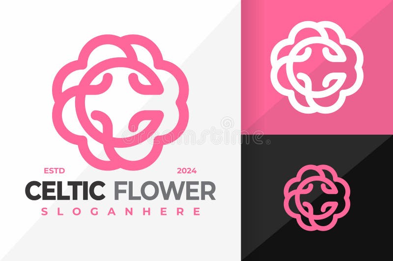 Letter C Celtic Flowers Logo Design Vector Symbol Icon Illustration ...