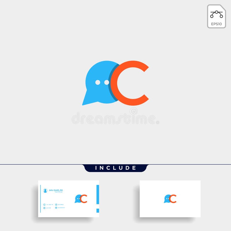 Letter C Chat Talk Logo Template Vector Design Stock Vector ...