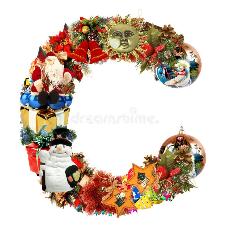Letter C, for Christmas Decoration Stock Illustration - Illustration of ...