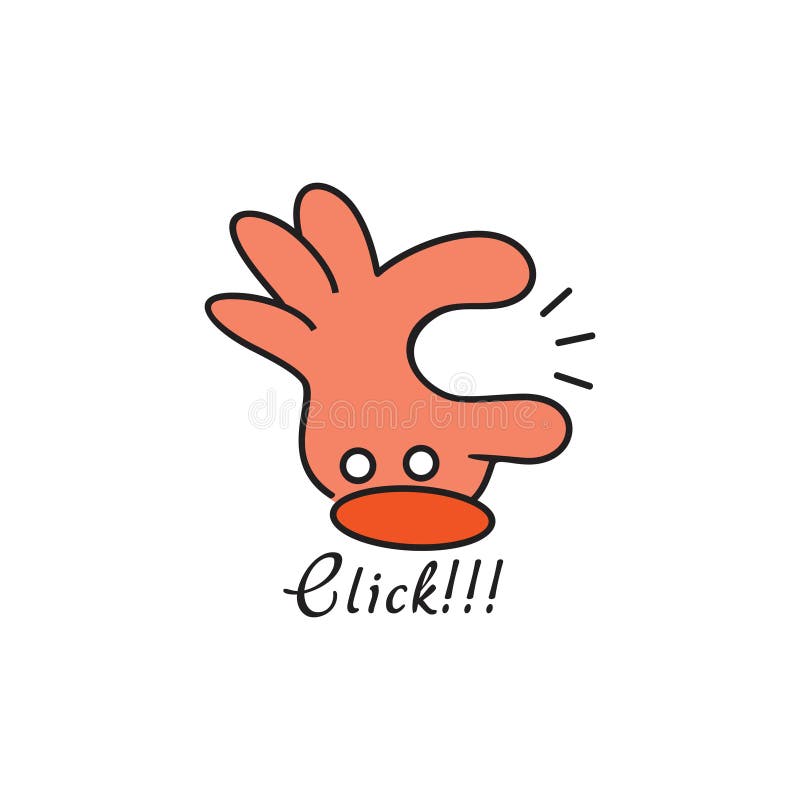 Letter C Click Solution Hand Cute Decoration Vector Stock Vector ...