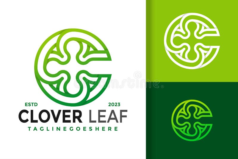 Letter C Clover Leaf Logo Logos Design Element Stock Vector ...
