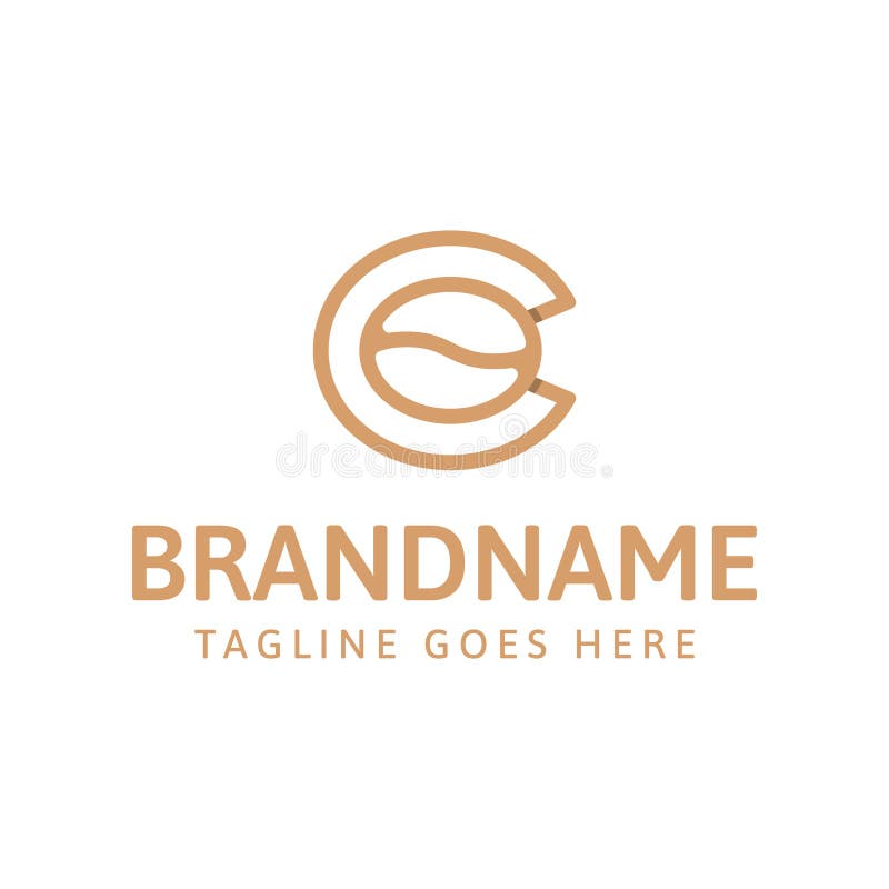 Letter C Coffee Logo, Merges Typography with Subtle Coffee Imagery ...