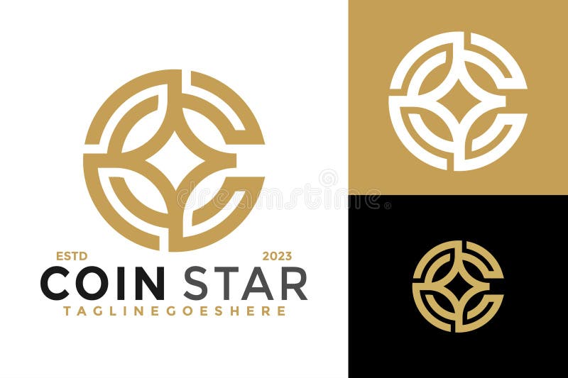 Letter C Coin Star Logo Design Vector Symbol Icon Illustration Stock ...