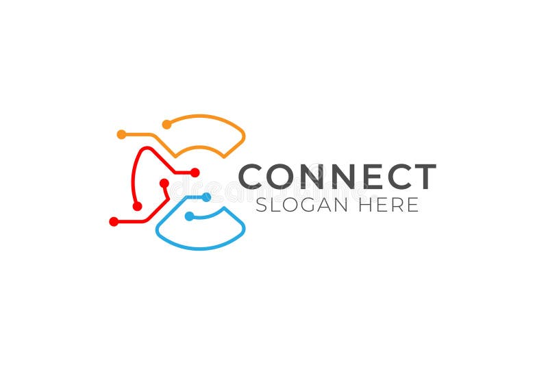 Letter C Connect Icon Logo Design Template Stock Vector - Illustration ...