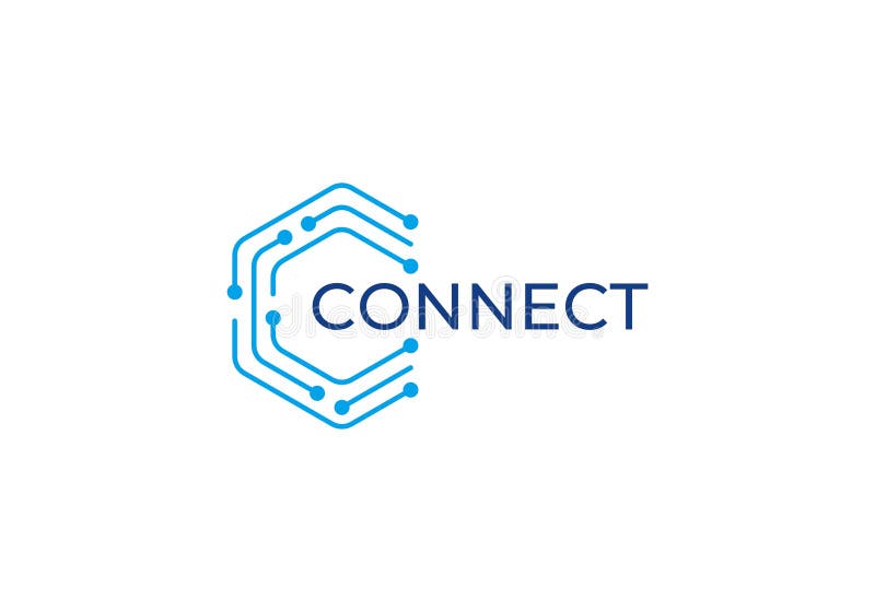 Letter C with Connection Logo. Molecule Technology Icon Design Stock ...