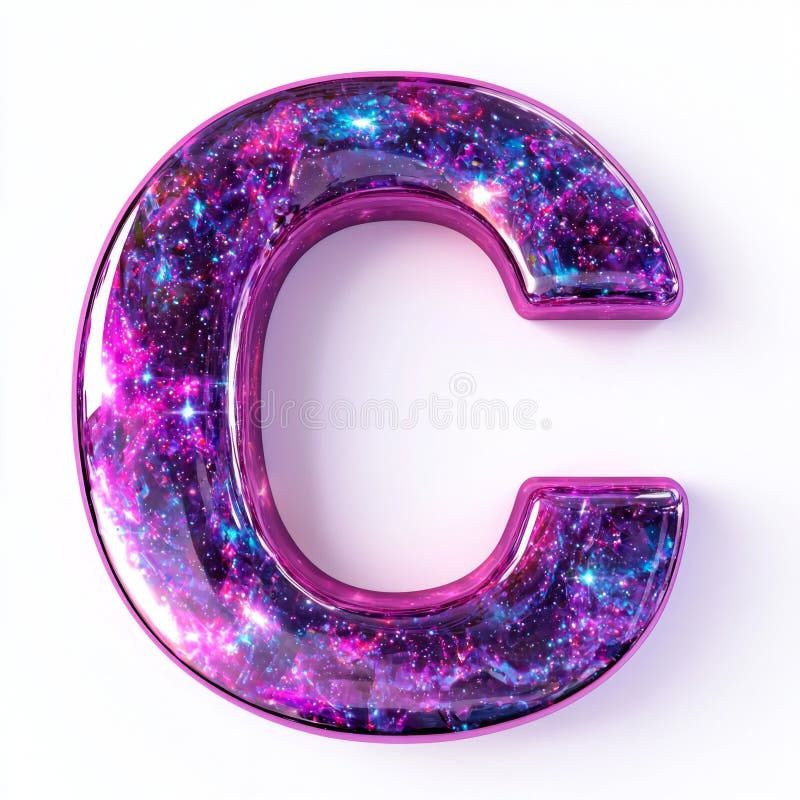 Letter C Created Infinity Stars and Cosmic Elements Showcasing Vibrant ...
