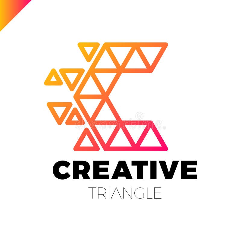 Letter C Creative Triangle Color Logo Design Template Stock Vector ...