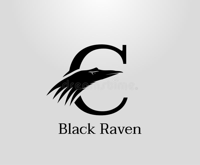 Letter G Crow Logo Designs, Black Raven in Letter G Vector Illustration ...