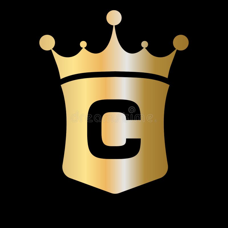 Letter C Crown and Shield Logo Vector Template with Luxury Concept ...