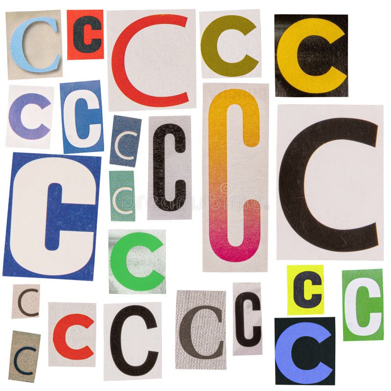 Letter C Cut Out from Newspapers Stock Photo - Image of design, scraps ...