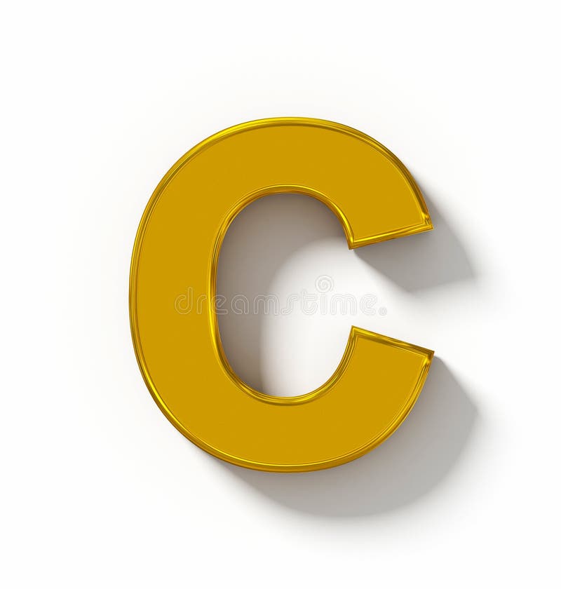 Letter C 3d Golden Isolated White Stock Illustrations – 206 Letter C 3d ...
