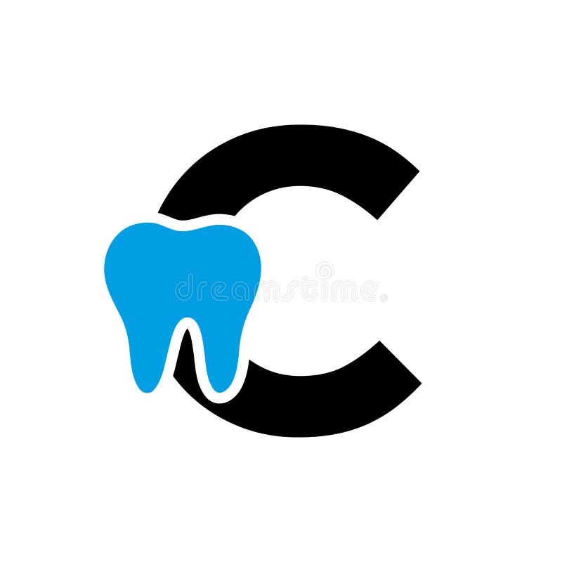 Letter C Dental Logo Concept with Teeth Symbol Vector Template Stock ...