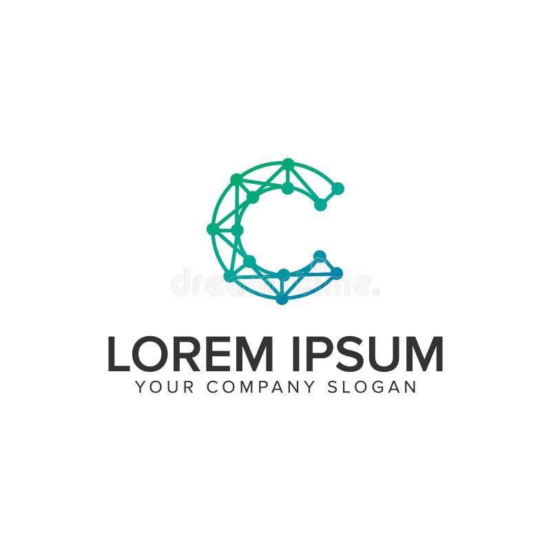 Letter C Dot Technology Logo Design Concept Template. Fully Editable ...