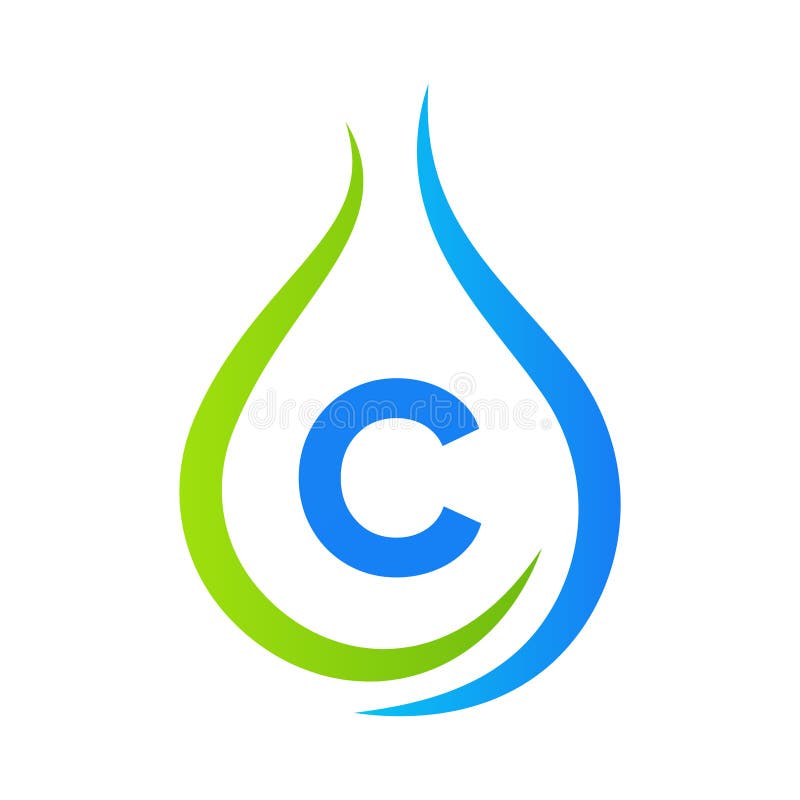 Letter C Drop Water Logo Design Vector Template. Minimal Water Logo ...