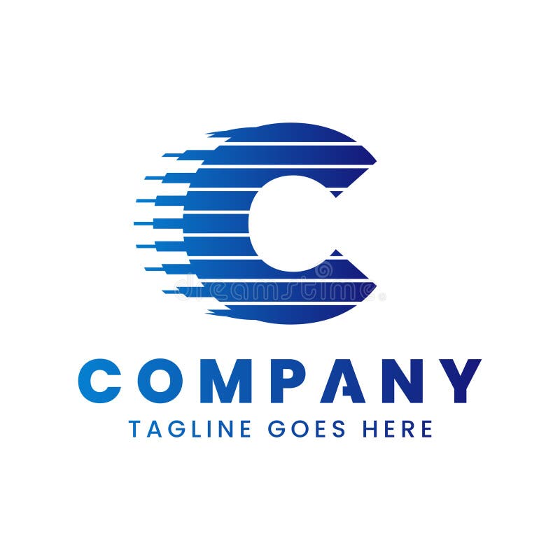 Letter C Dynamic Technology Logo, Symbolizing Innovation, Speed, and ...