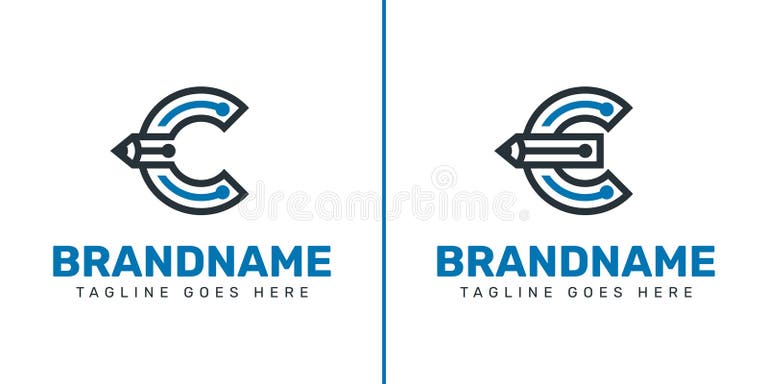 Letter C and E Technology Pencil Logo, Symbolizing Creativity ...