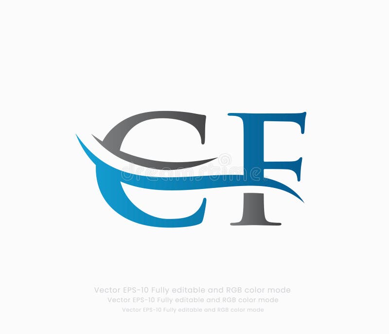 Letter C F linked logo stock illustration. Illustration of push - 270661650