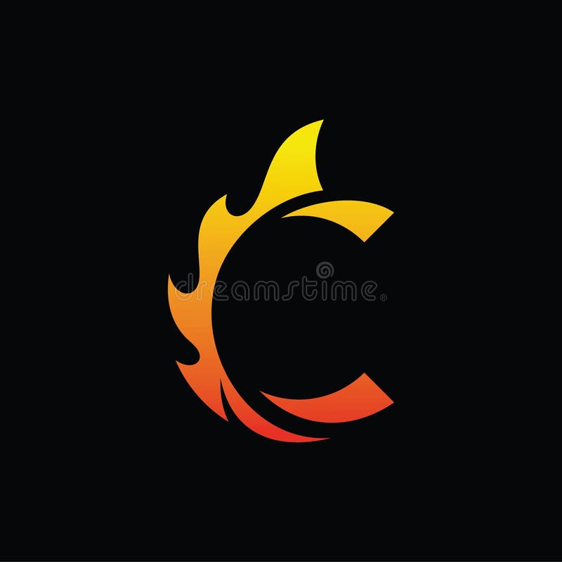 Letter C for Flame Fire Logo Design Inspiration Stock Illustration ...