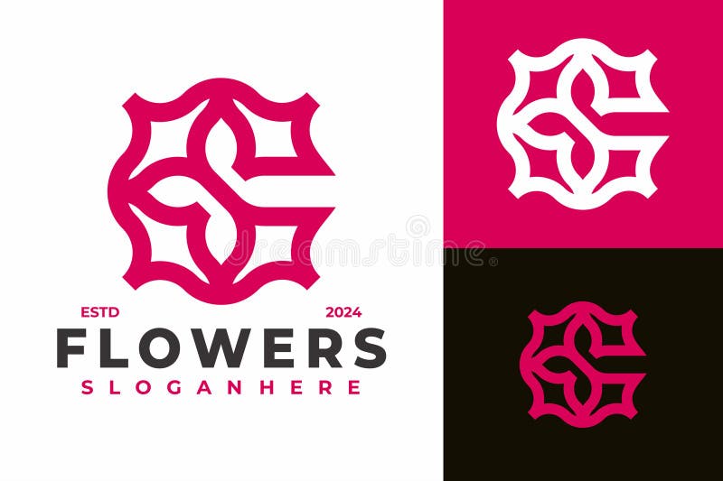Letter C Flowers Logo Design Vector Symbol Icon Illustration Stock ...